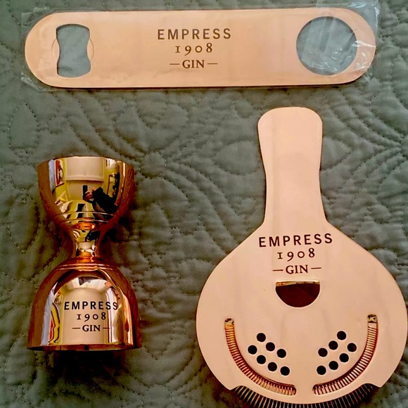 Dining | Copper Color Cocktail Set Jigger Bottle Opener A 4 Prong ...